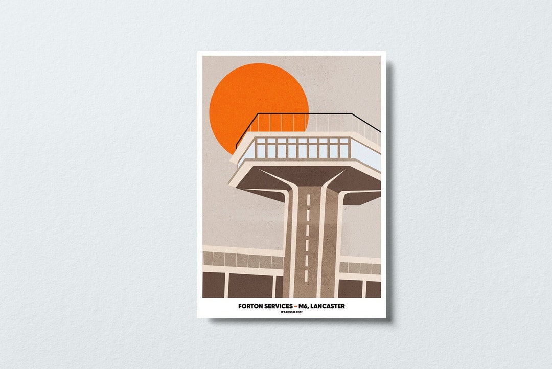 Forton Services Poster, Brutalist Poster, Lancaster Forton Services ...