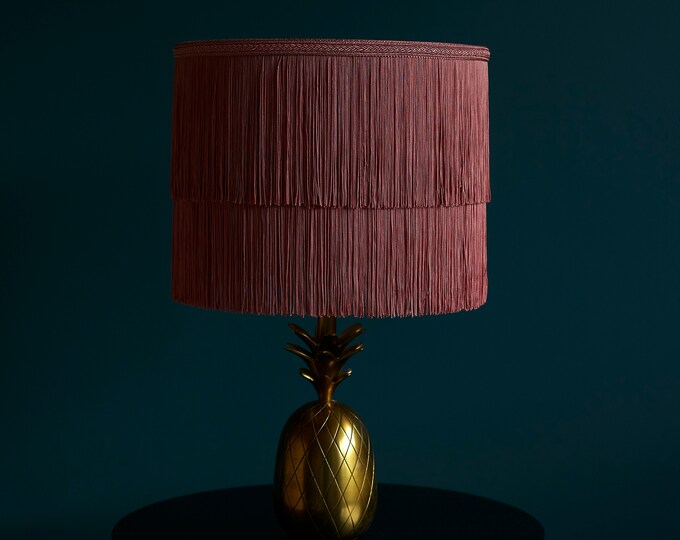 Luxury Tassel Fringing Lampshade Dusk Pink // Handmade Deluxe Lampshade ...