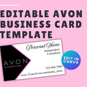 Editable Avon Business Card Template | Canva | Instant Download | Avon ...