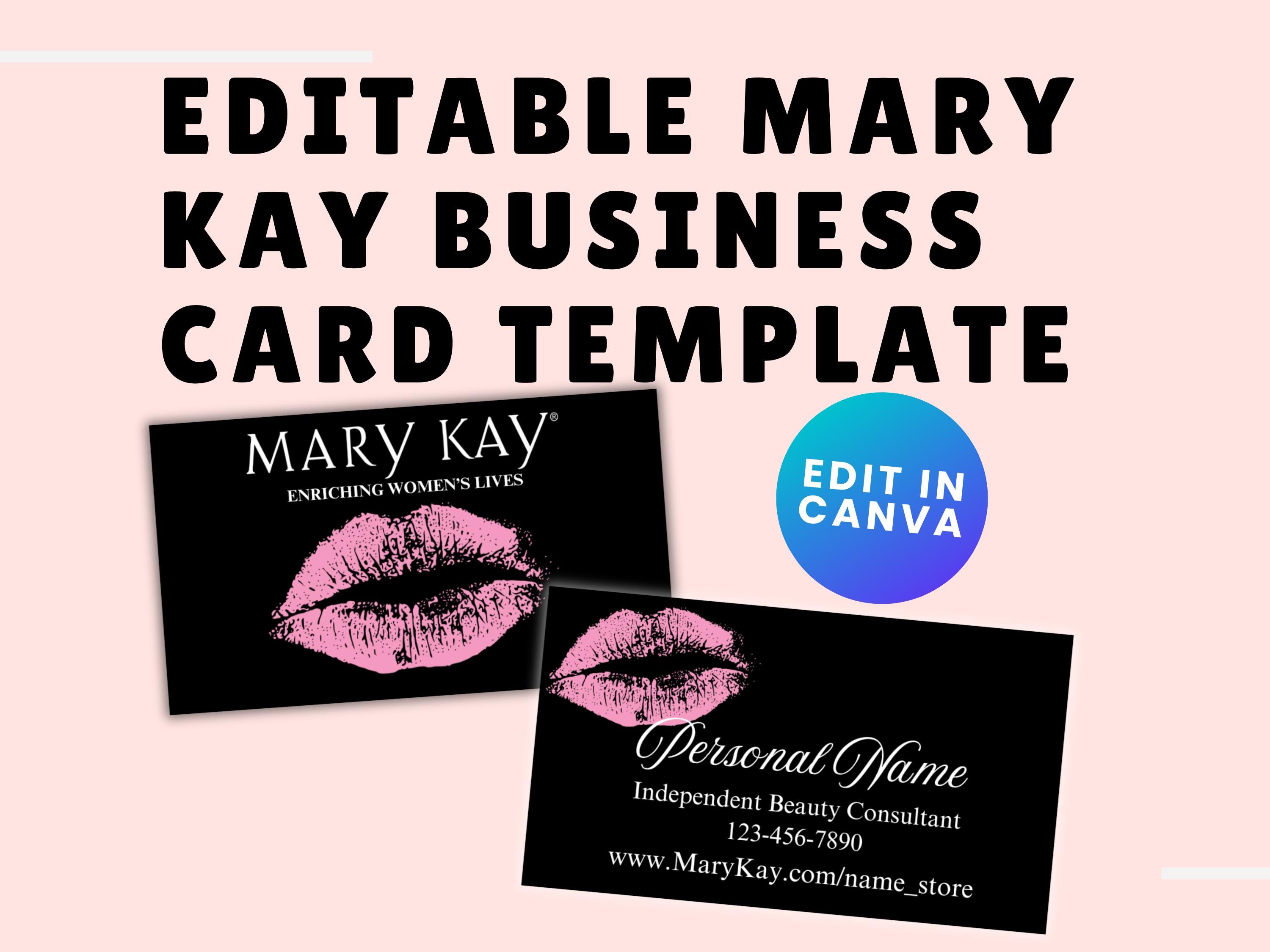 Mary Kay Business Card Template: Lip Design, Editable in Canva (digital ...