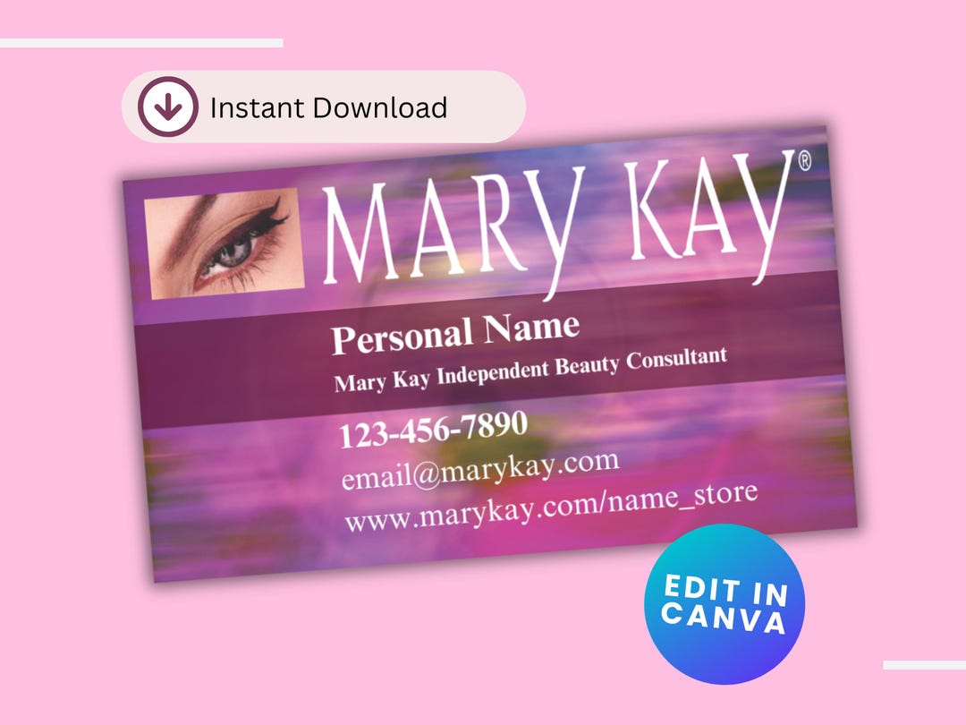 Editable Mary Kay Business Card Template: DIY Consultant Branding ...