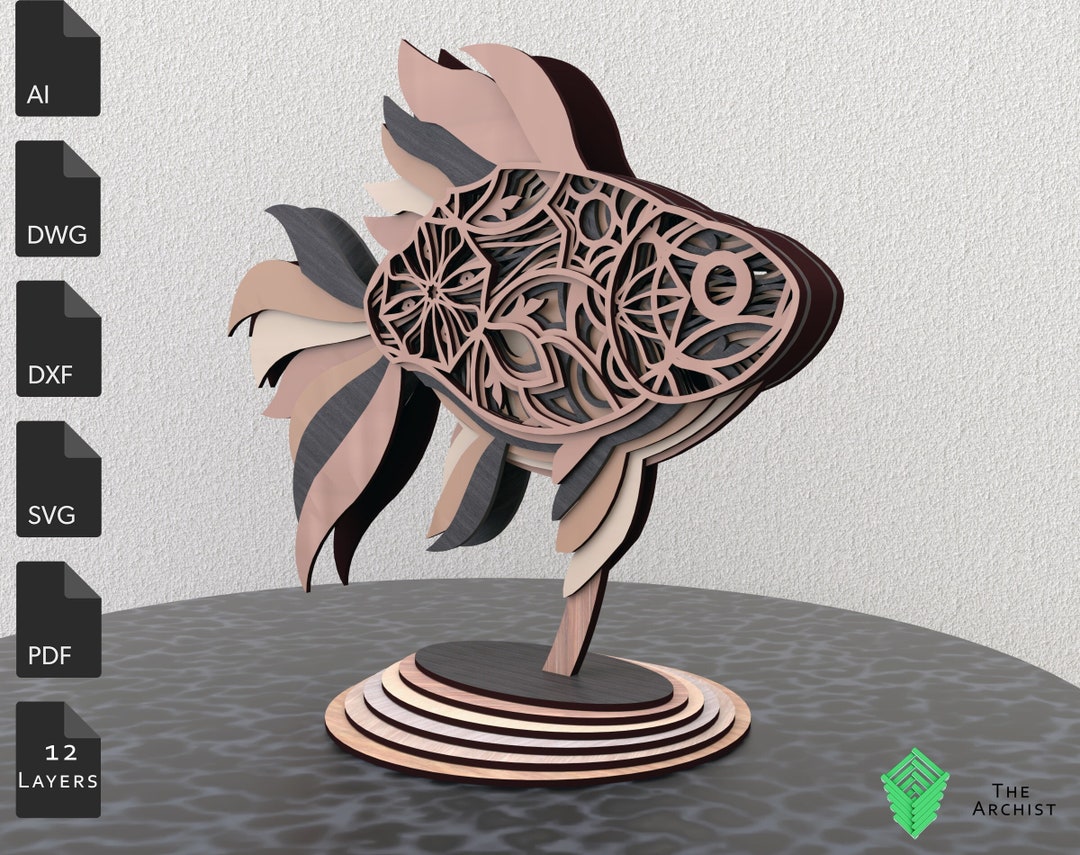 Multi Layered Svg Wall Art 'gold Fish' Fish Svg, Whale Watching,whale ...