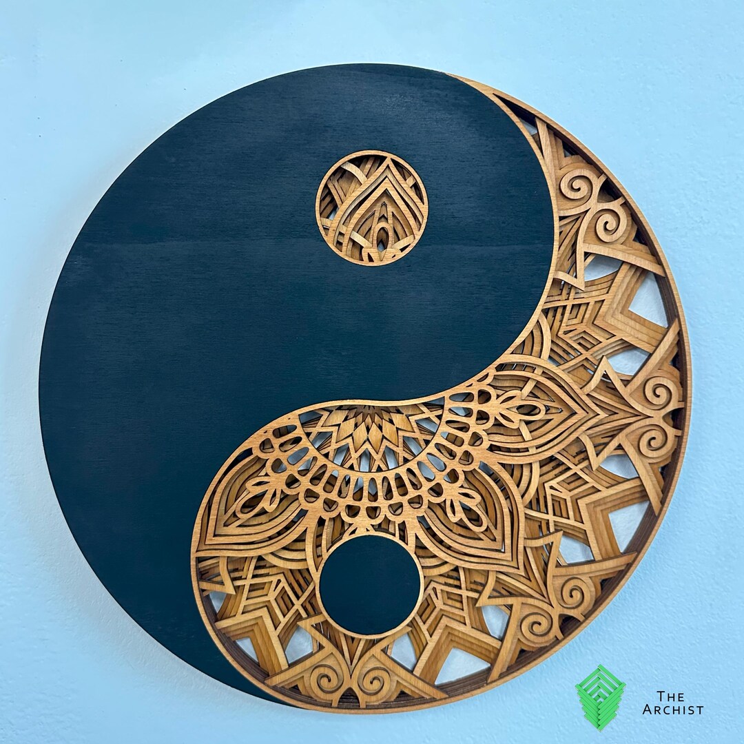 Yin Yang Mandala SVG, Multilayer Plywood Laser Cut File (digital ...