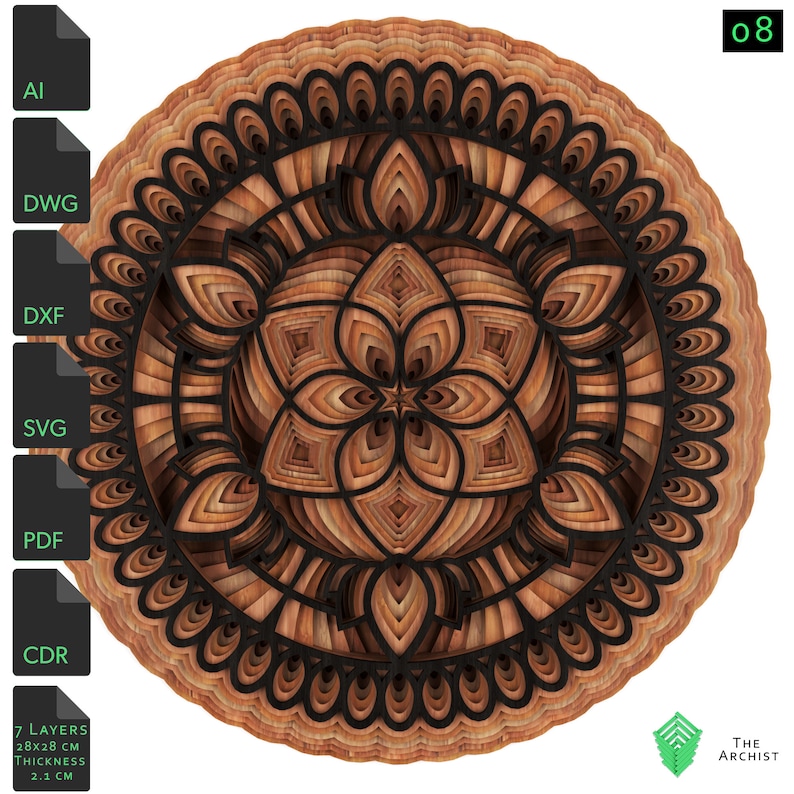 Laser Cut File, Geometric Wall Art, Cnc File, Instant Download, 3d ...