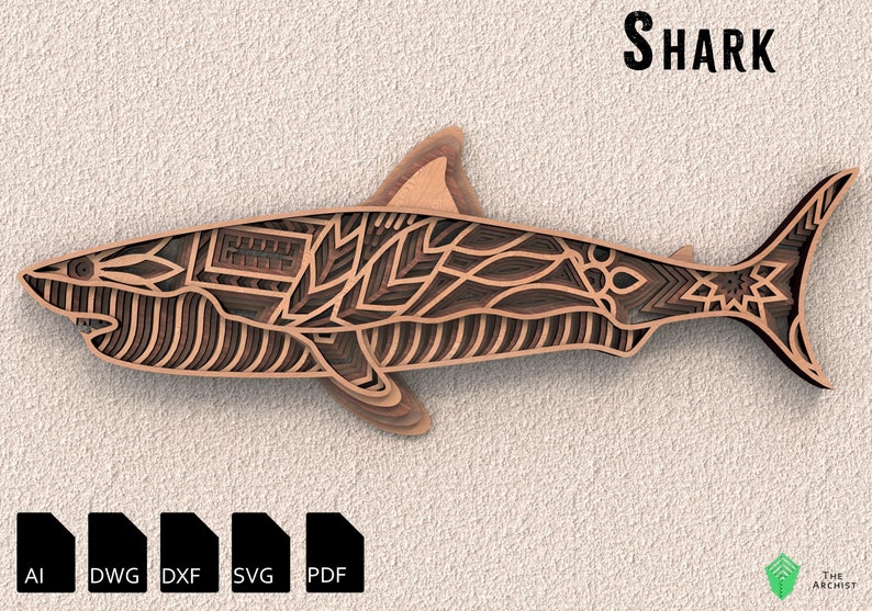 Layered Shark Wall Art, Laser Cut File (digital Download) - Etsy Australia