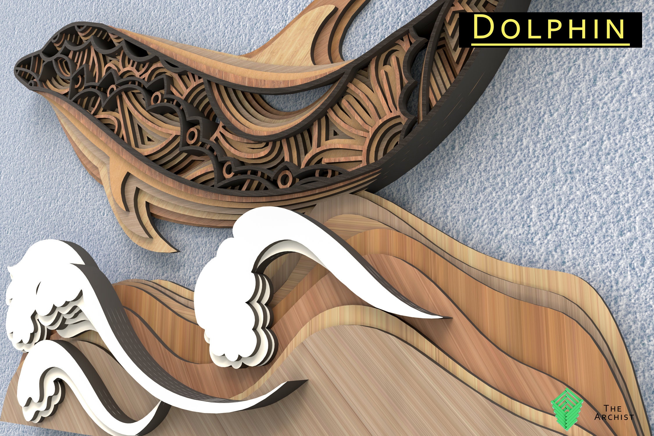 Layered Svg Dolphin Laser Cut File Dolphin Cnc File 3d - Etsy