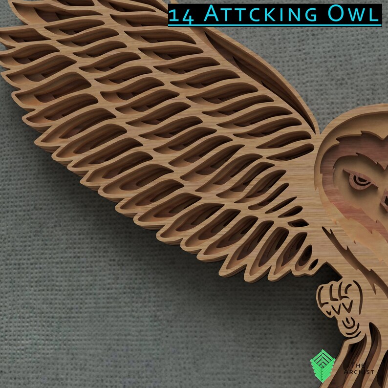 Laser Cut File Geometric Wall Art Attacking Owl Cnc File - Etsy
