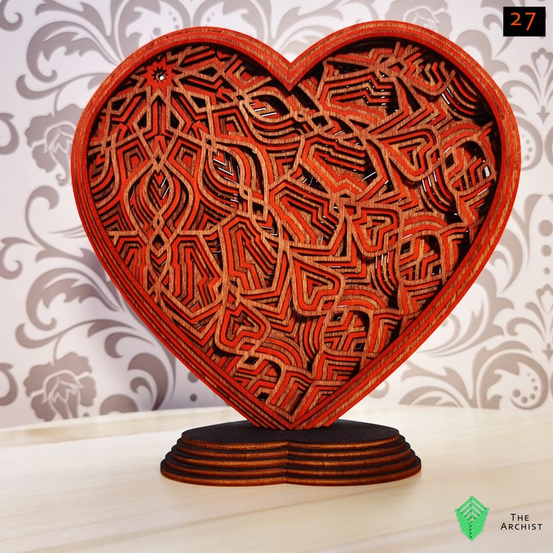 27 Double Sided Heart A Multi-layered Laser Cut Sculptures - Etsy