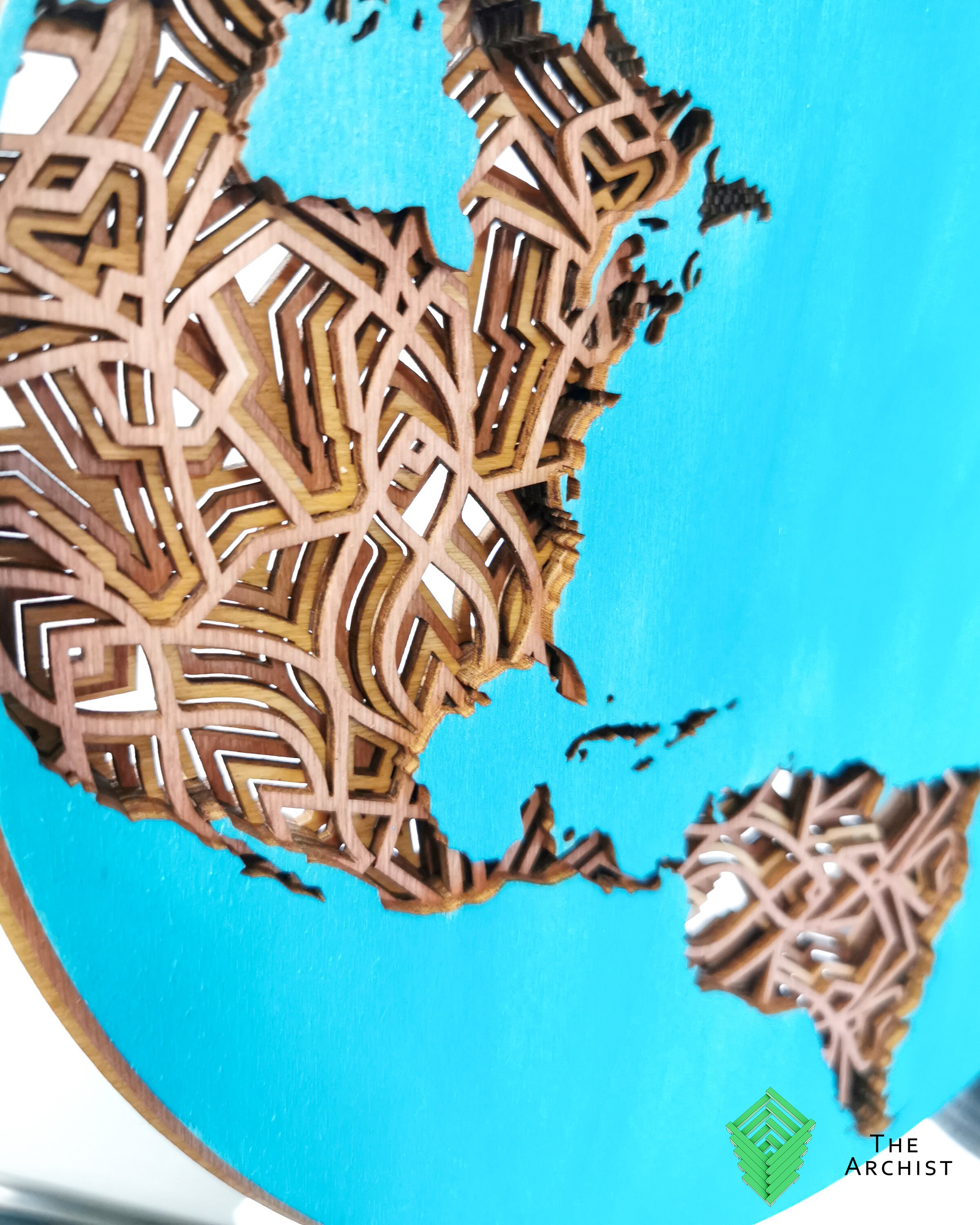 Laser Cut world map Geometric Wall Art world map svg wall | Etsy