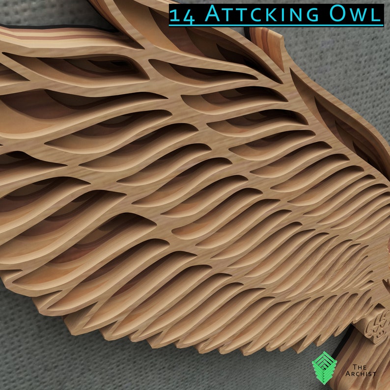 Laser Cut File Geometric Wall Art Attacking Owl Cnc File - Etsy