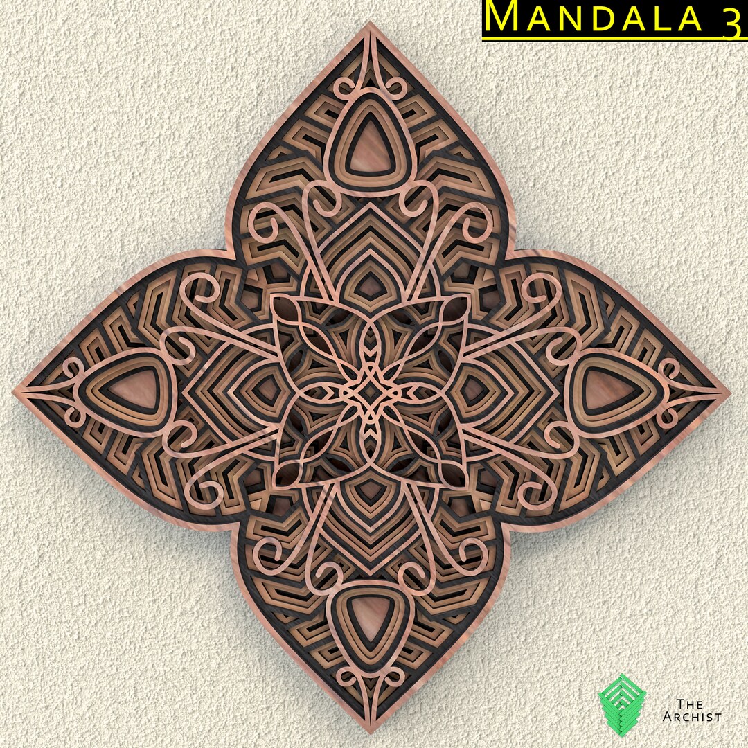 M3), Mandala Svg, Laser Cut DXF, Mandala, Mandala File, Layered Mandala ...