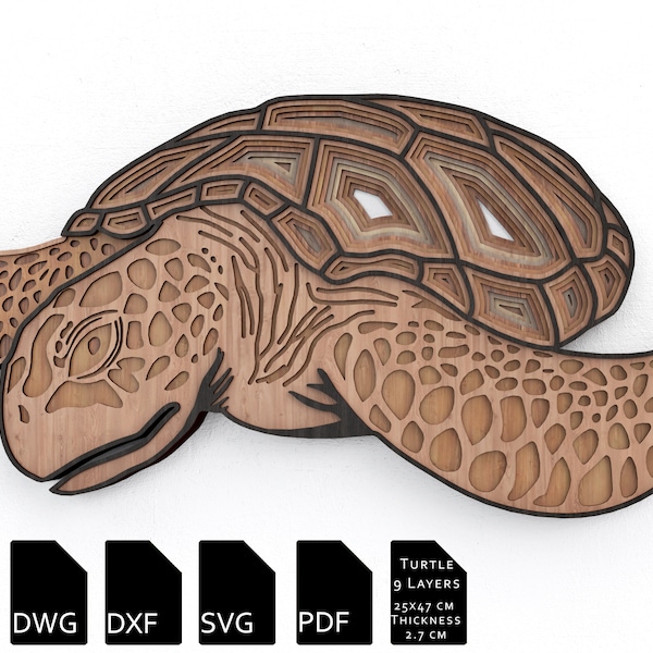 Laser Cut File Turtle Layer - Etsy