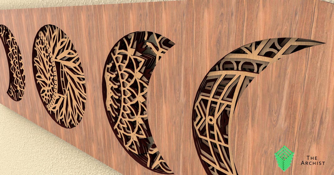 Moon Phase Mandala SVG, Multilayer Plywood Laser Cut File (digital ...