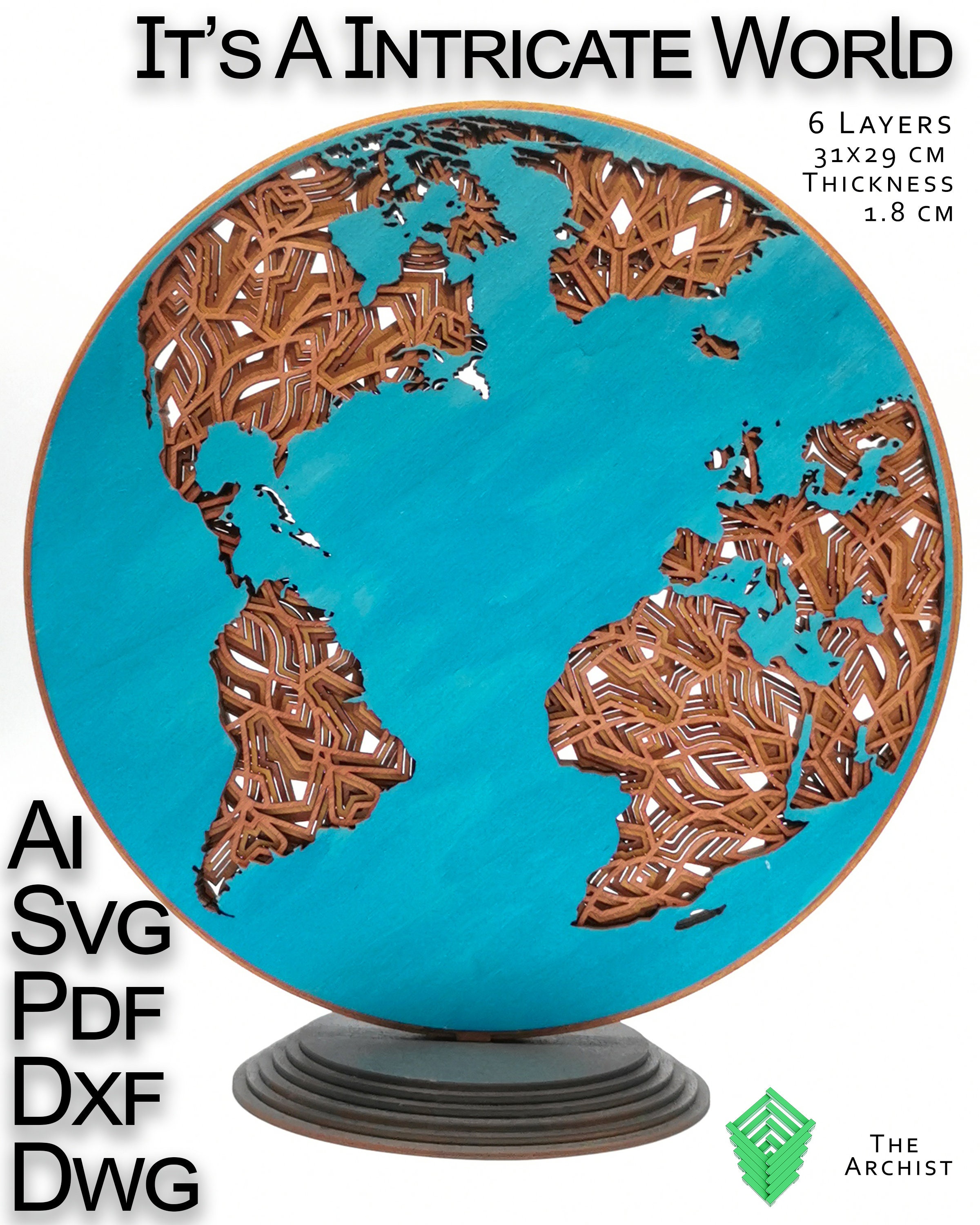 Laser Cut world map Geometric Wall Art world map svg wall | Etsy