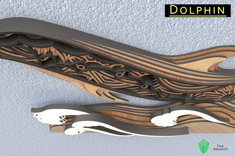 Layered Svg Dolphin Laser Cut File Dolphin Cnc File 3d - Etsy