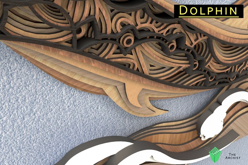 Layered Svg Dolphin, Laser Cut File, Dolphin, Cnc File, 3d Layer Svg ...
