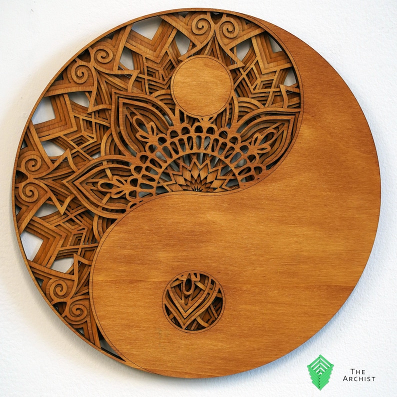 Yin Yang Mandala SVG, Multilayer Plywood Laser Cut File (digital ...