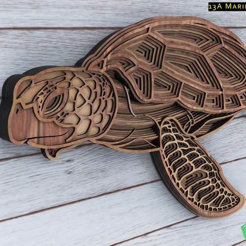 Laser Cut File Geometric Wall Art Sea Turtle Wall Art Cnc - Etsy