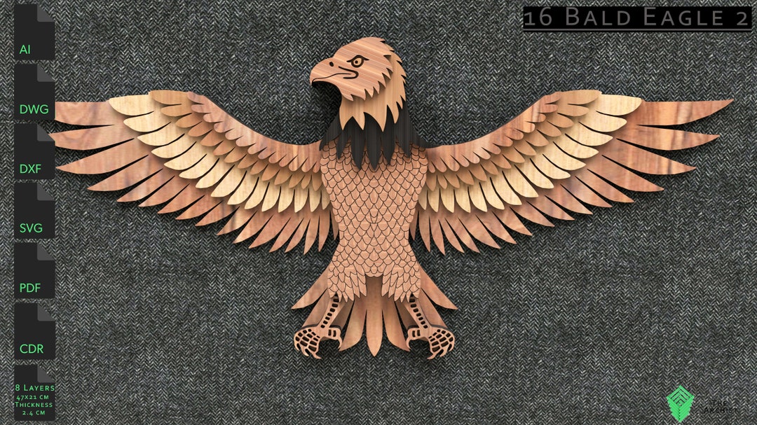 Bald Eagle SVG, Laser Cut CNC File, Multilayer Wood Art (digital Files ...