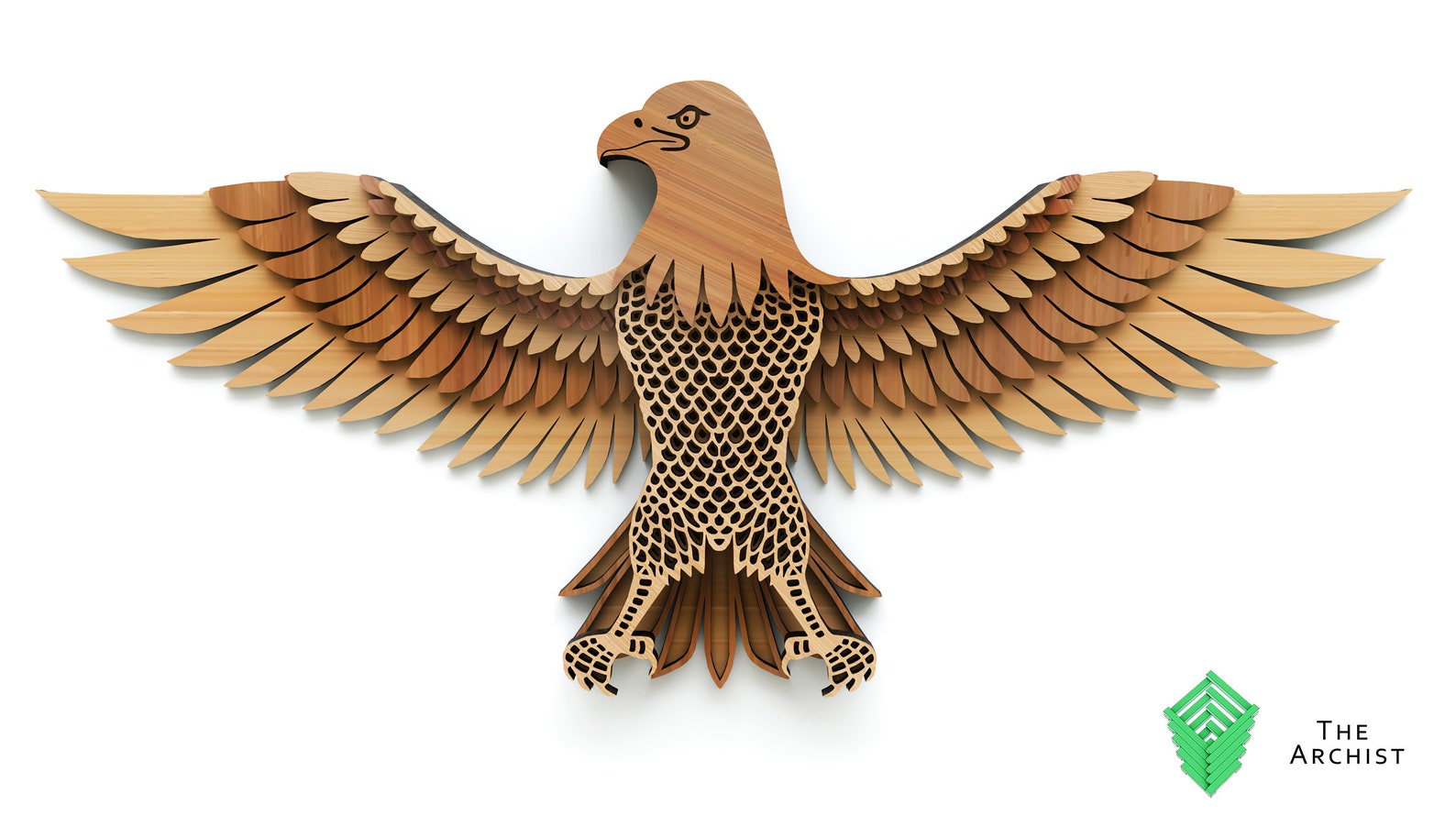 Laser Cut File Geometric Wall Art Bald Eagle Cnc File 3d - Etsy