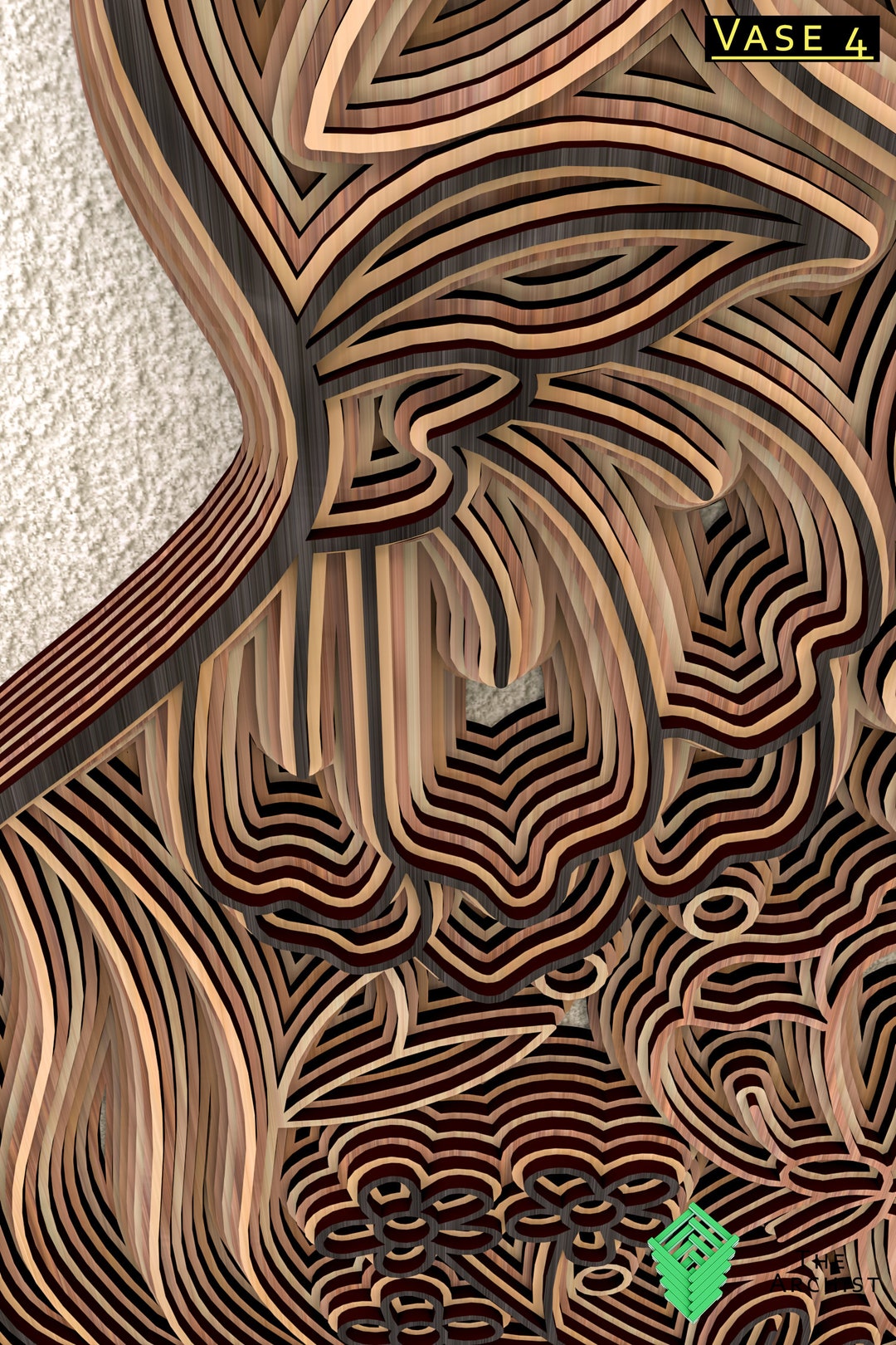 Vase 4, Layered Art Svg, Multilayered Geometric Wall Art, Vase Svg for ...