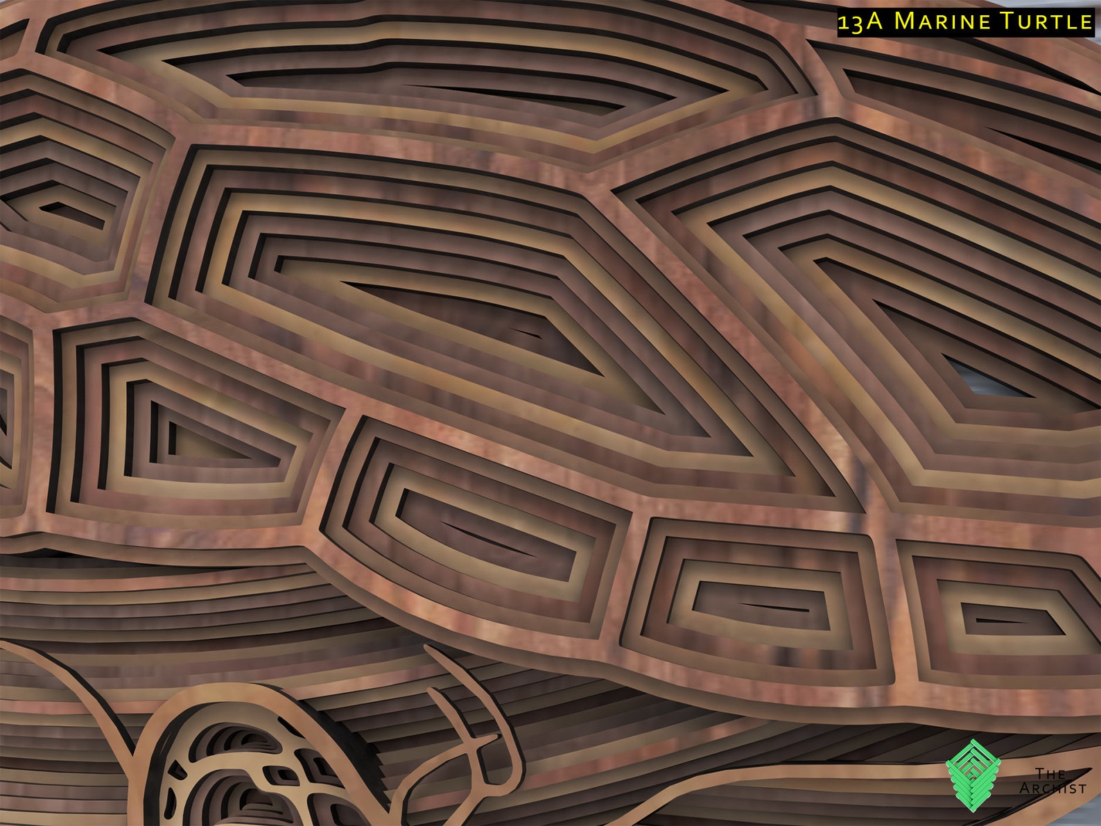 Laser Cut File, Geometric Wall Art, Sea Turtle Wall Art, Cnc File, 3d ...