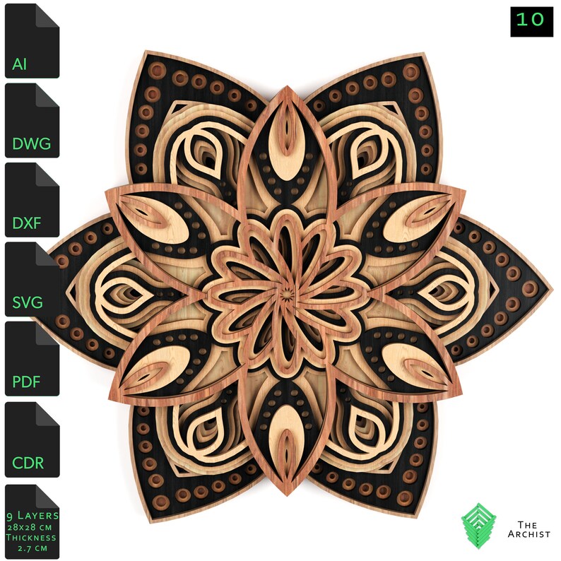 Laser Cut File, Geometric Wall Art, Cnc File, Instant Download, 3d ...