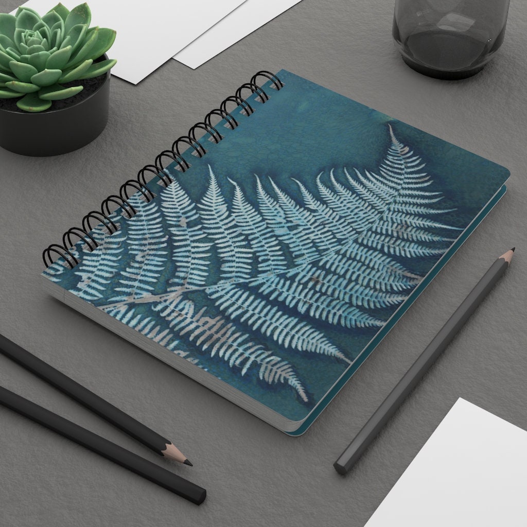 Fern Cyanotype Notebook Spiral Bound Lined Journal 5x7 - Etsy
