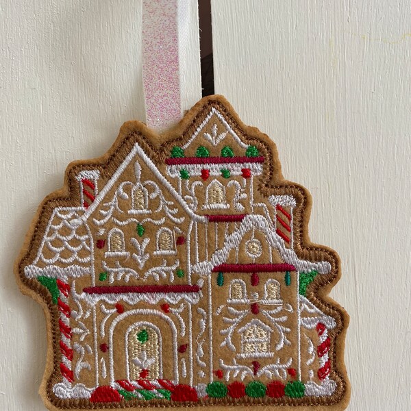 Felt Gingerbread House Ornament - Etsy
