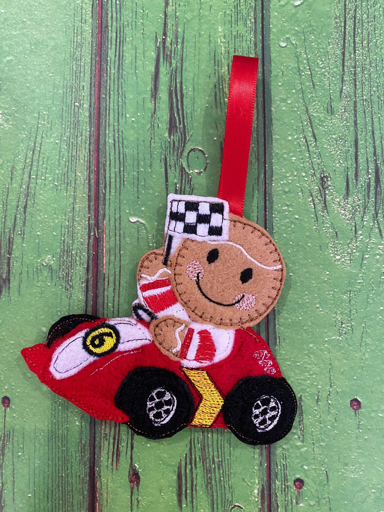 Race Car Ginger, Gingerbread Felt Ornaments/christmas/boy/girl/gift Tag ...
