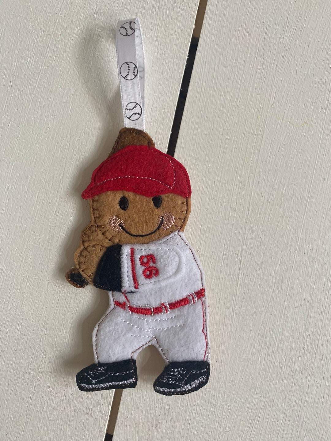 Baseball Ginger, White Pants, Red Hat, Gingerbread Man Felt Sport ...