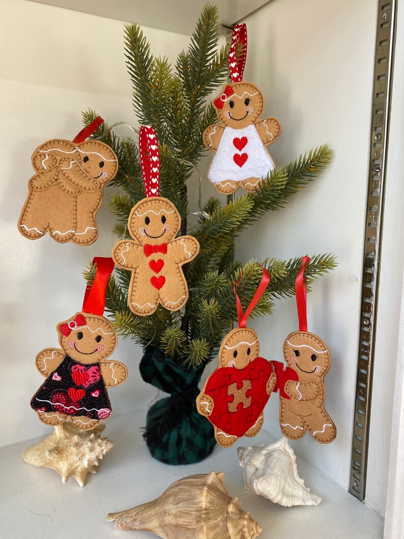 Ginger Guess Who Couple, Gingerbread Felt Ornaments/christmas/valentine ...