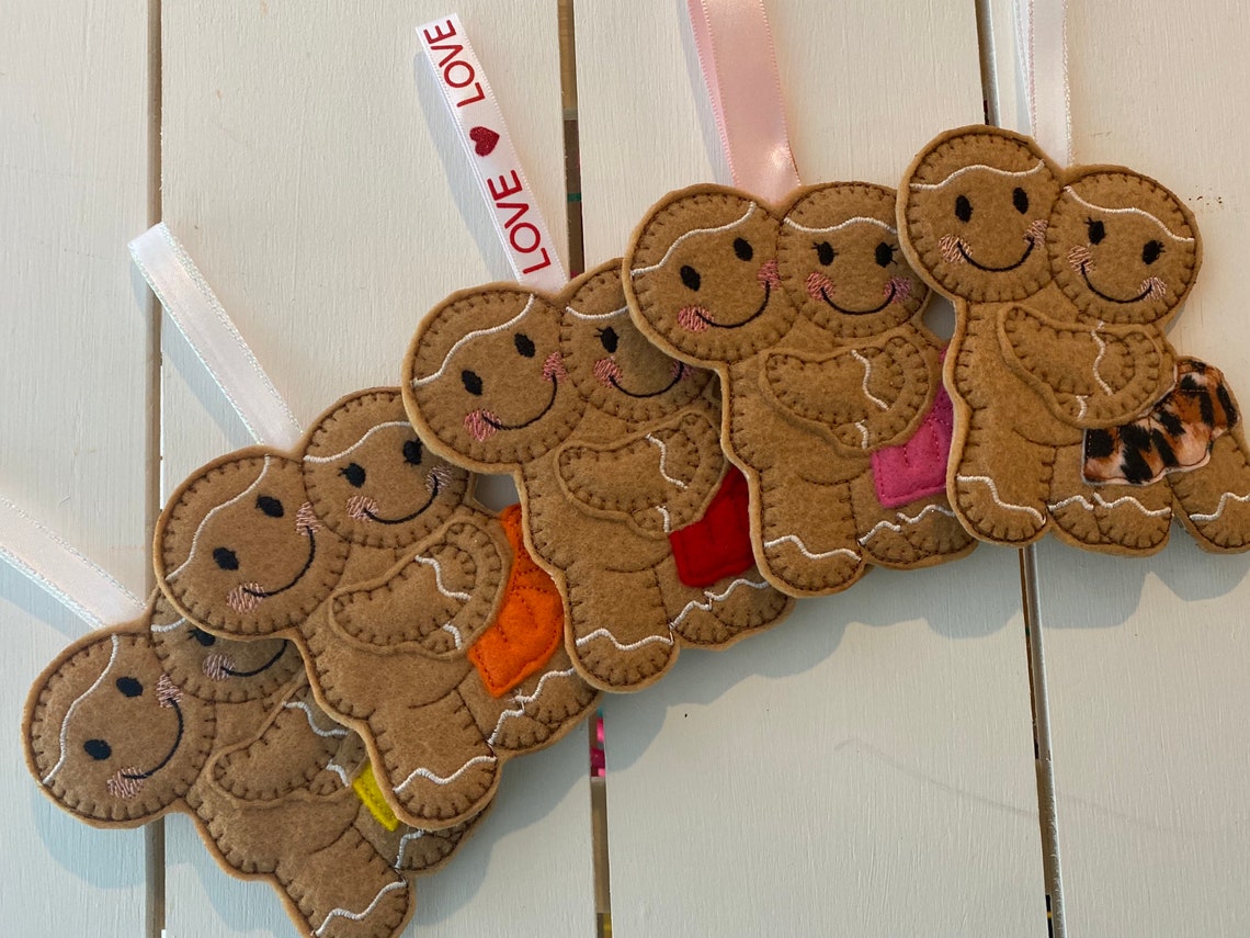 Ginger Couple in Love/gingerbread Felt Ornaments/christmas/girl/gift ...
