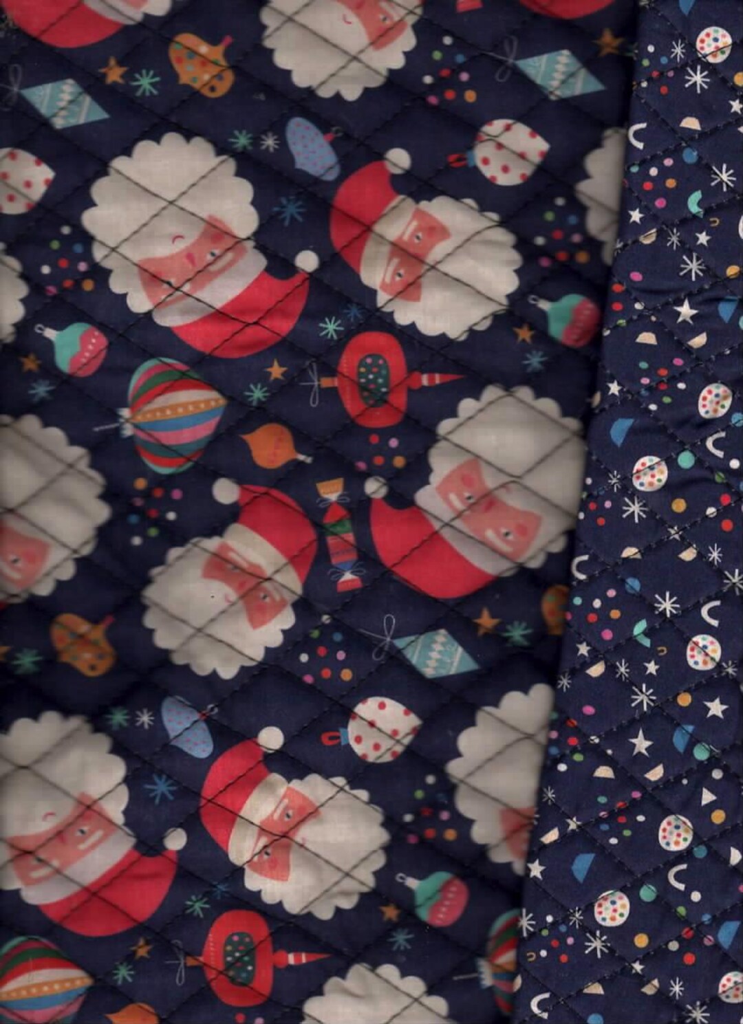 Prequilted, Double Faced,santa Clause Christmas, 42" Wide Listed @ 1/2 ...