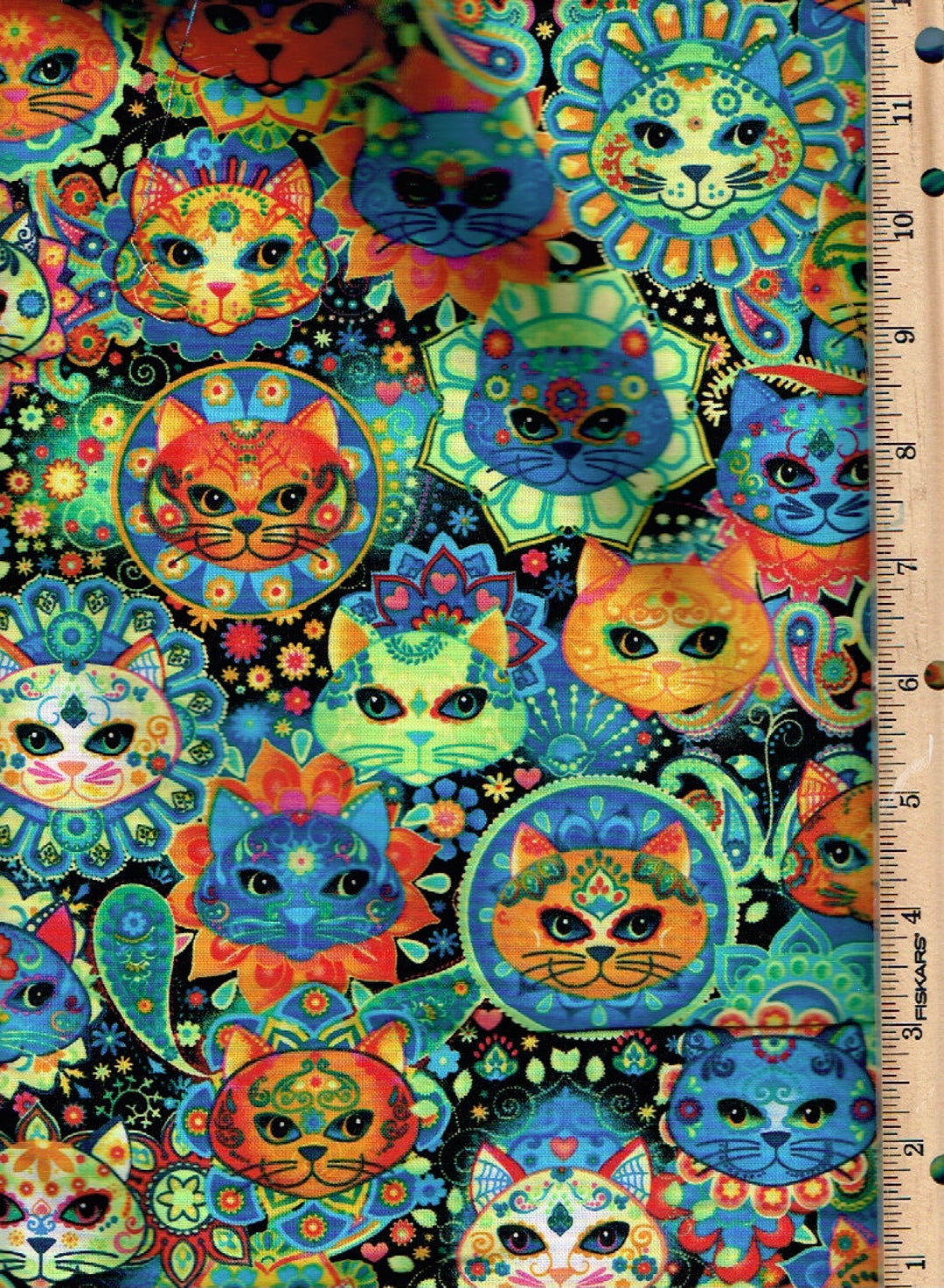 Colorful Cat Faces, Timeless Treasures 45" Wide Listed @1/2 Yard - Etsy