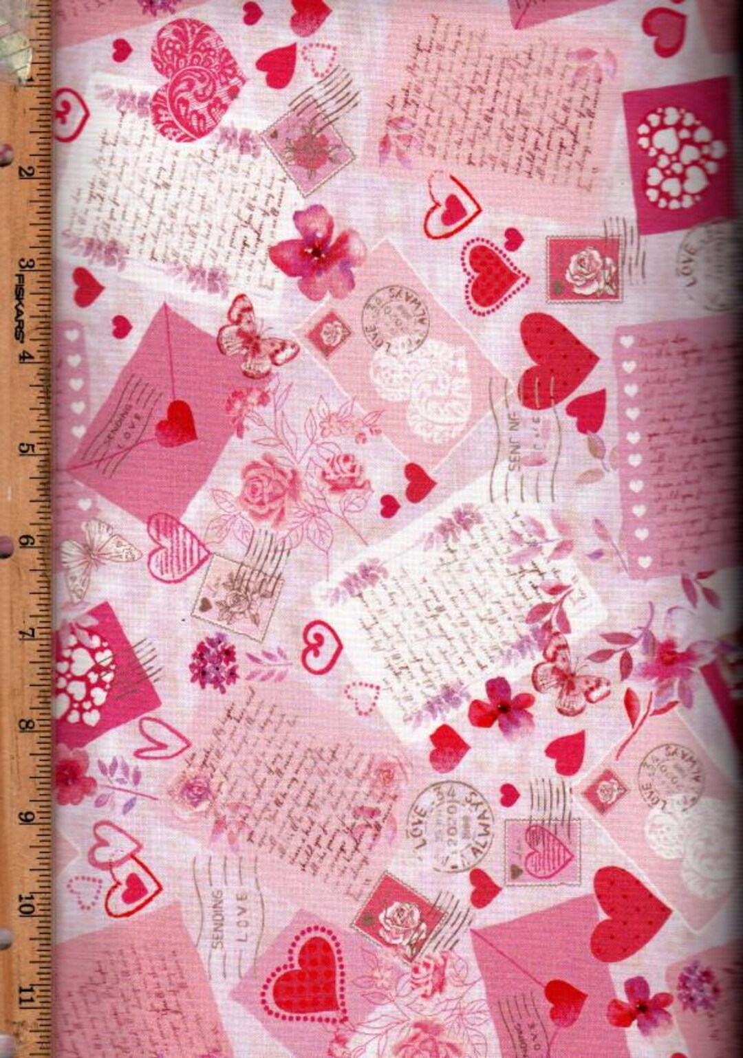 Valentine Love Letters, 45" Listed @1/2 Yard 100% Cotton,timeless ...