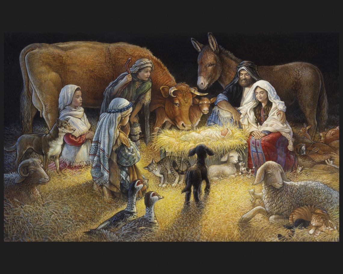 O Night Divine, Christmas Nativity Panel 36"x44' - Etsy
