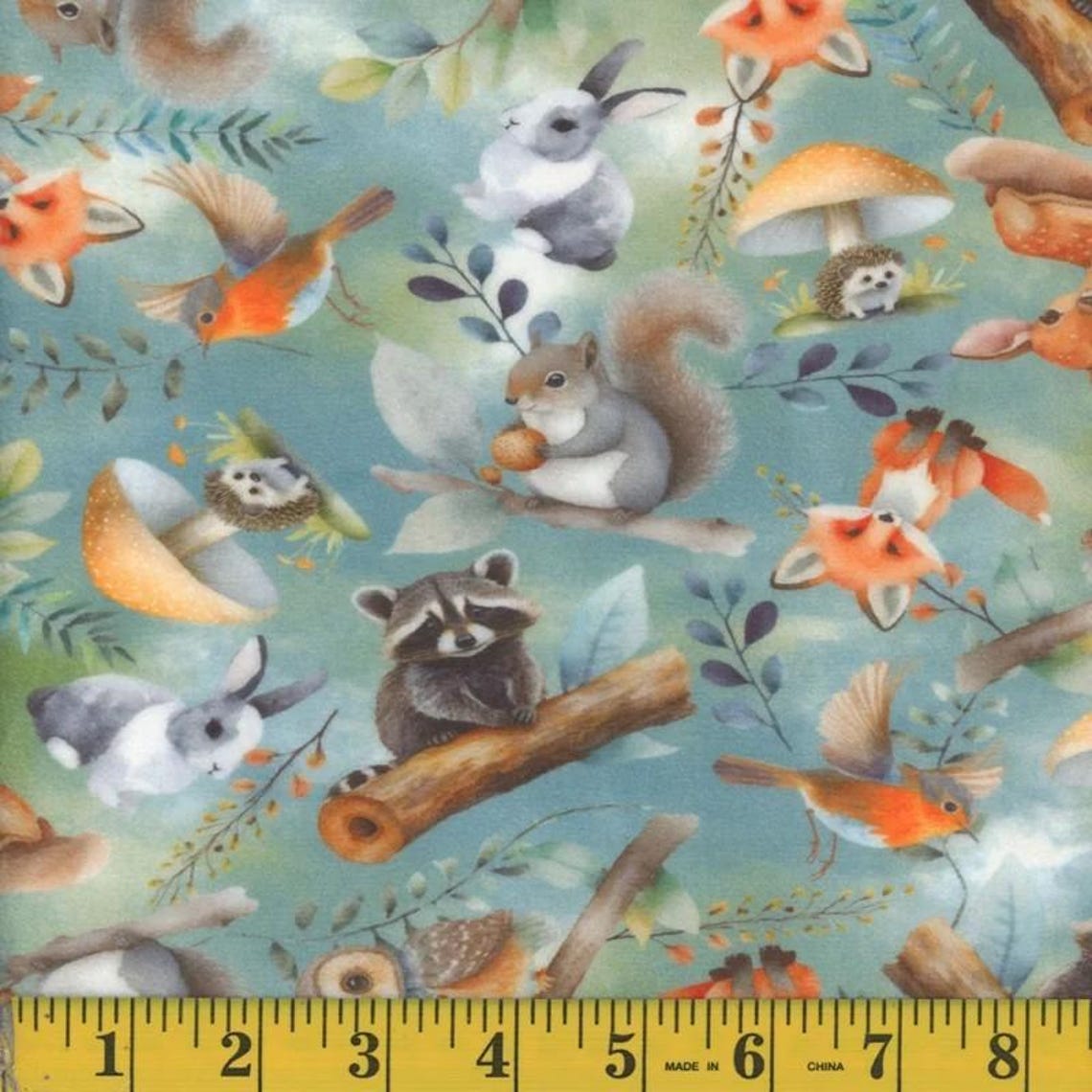 Cuddle Minky Stretchy Fleece Animals 60" Wide Listed @1/2 Yard Twig ...