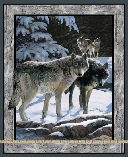 Silver Wolf Panel 100% Cotton 36x45 - Etsy