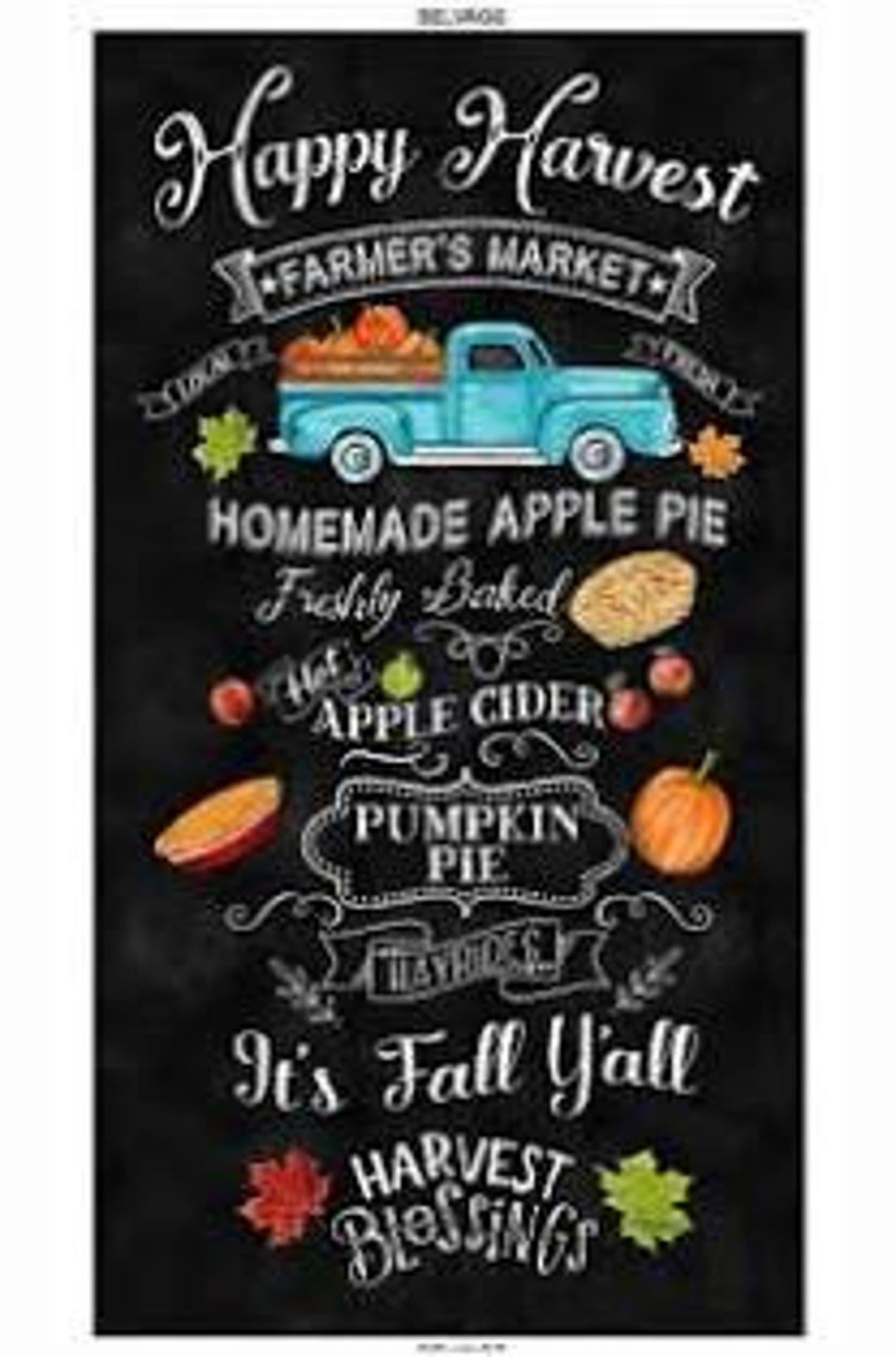 Happy Harvest Truck ,fall Panel, 24'' Timeless Treasure - Etsy