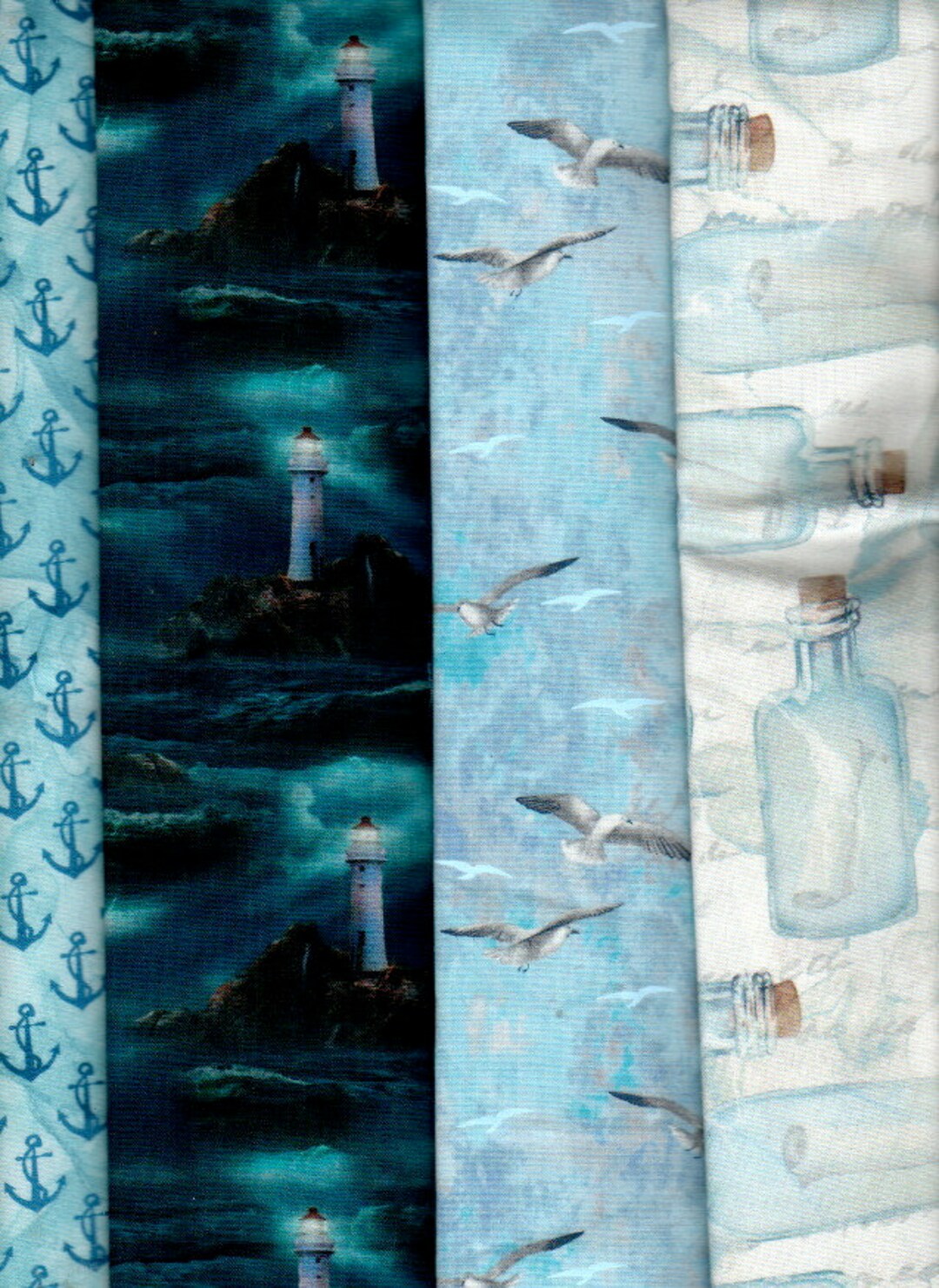 Fat Quarters,sail Away,lighthouse Stormy Voyage,4-18x22 - Etsy