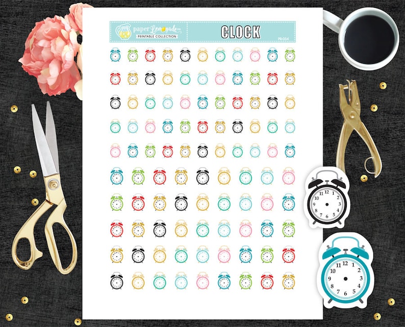 Printable Alarm Clock Stickers Appointment reminders printable | Etsy