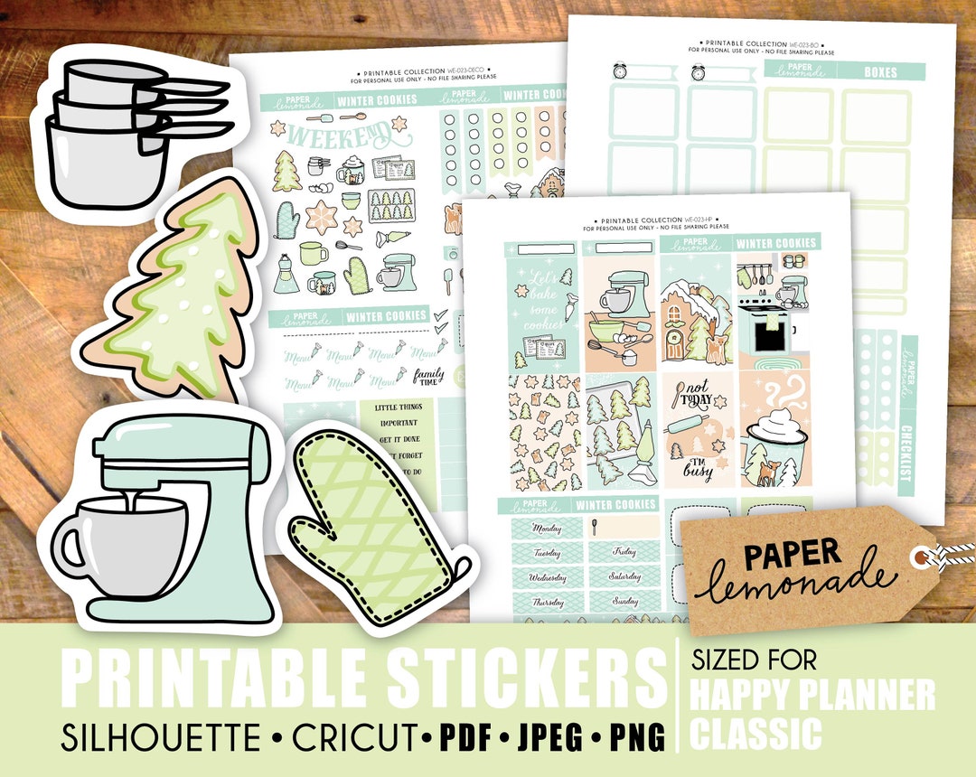 Baking Printable Stickers for HP Classic Gingerbread Cookie Stickers ...