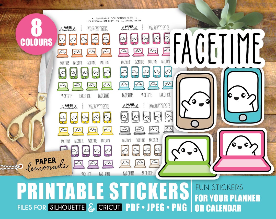 Facetime Printable Stickers Facetime Schedule Stickers for Your Planner ...