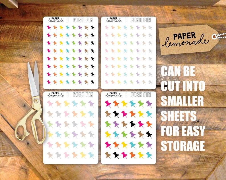 Printable Push Pin Stickers Track Important Details in Your Planner or ...
