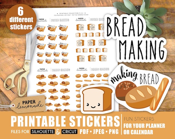 Bread Making Stickers Printable Bread Stickers for Your | Etsy