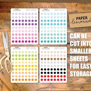 Tiny Dots Printable Stickers in 21 Colours Small Dot Stickers for Your ...