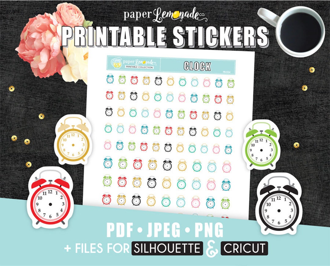 Printable Alarm Clock Stickers Appointment Reminders Printable Clock ...