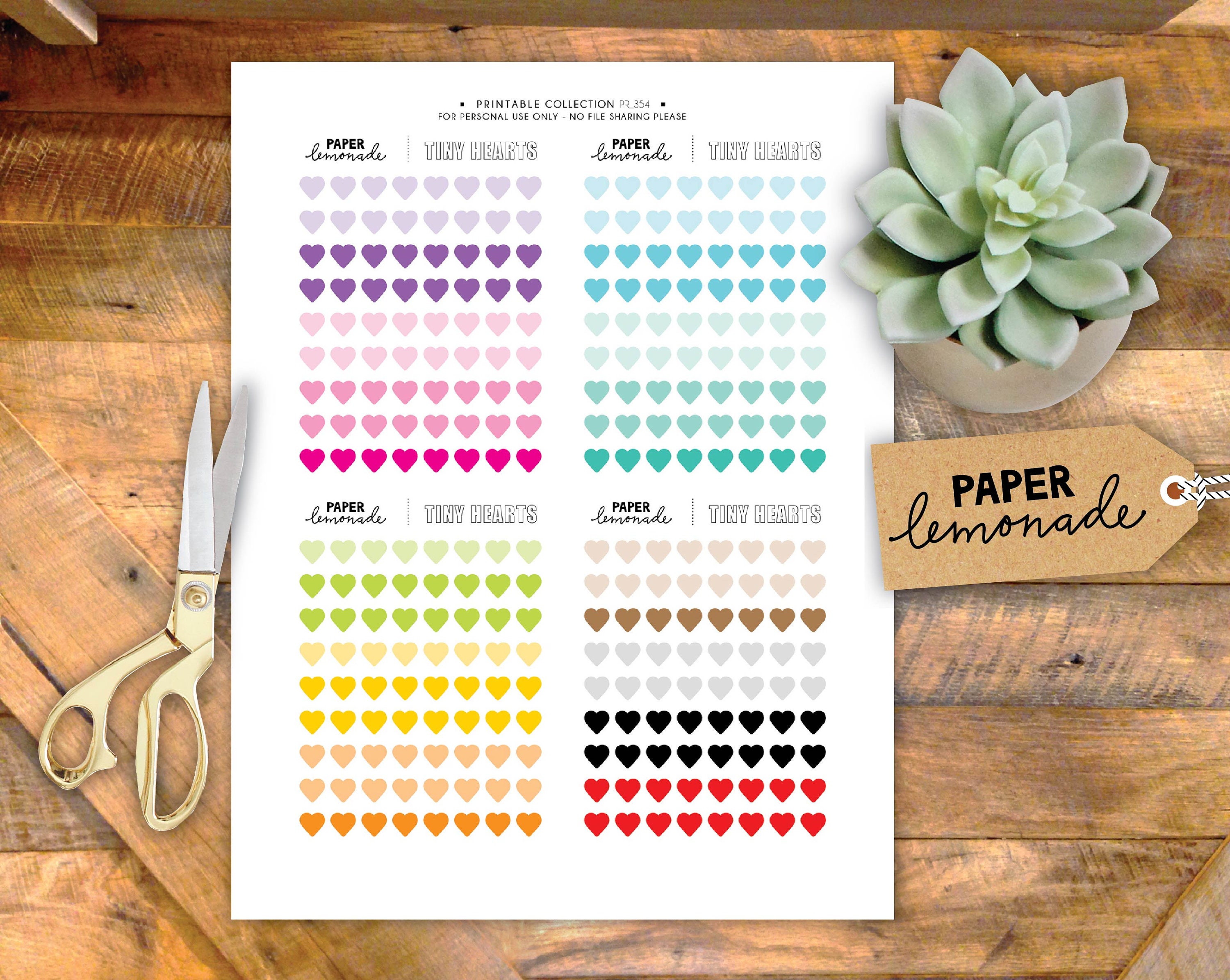 5 Sheets of Printable Mini Shapes: Tiny Dot Heart Star - Etsy