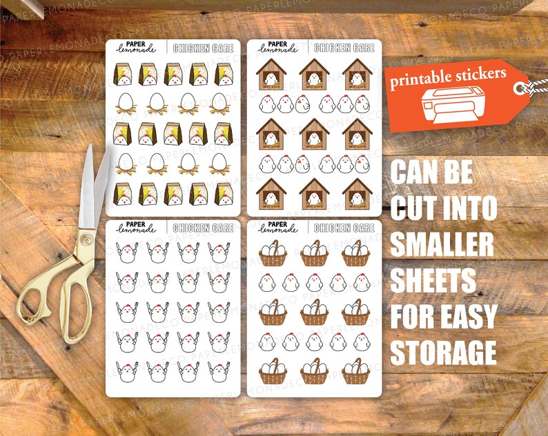 Chicken Care PRINTABLE Stickers for Your Planner Reminders to Collect ...